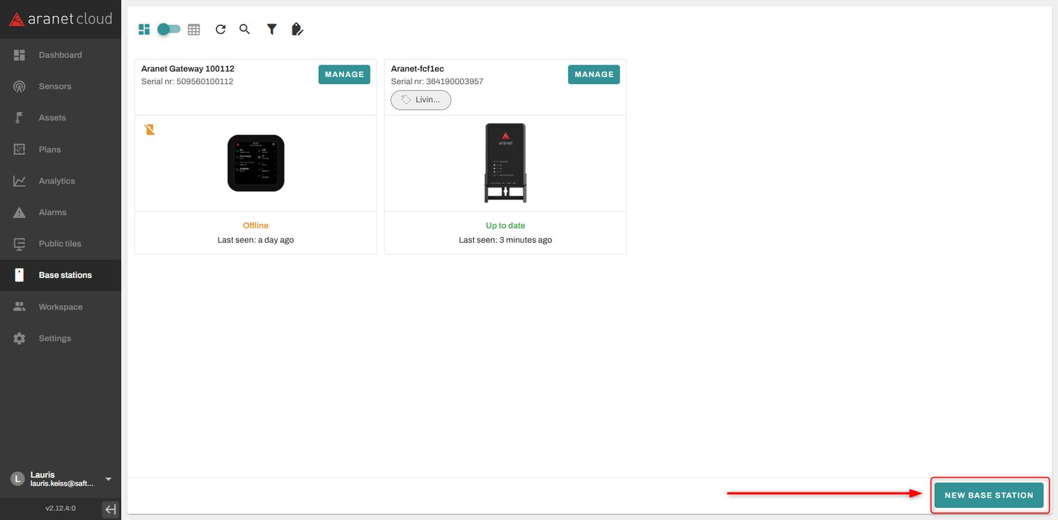 How can I connect Aranet PRO base station to Aranet Cloud?
